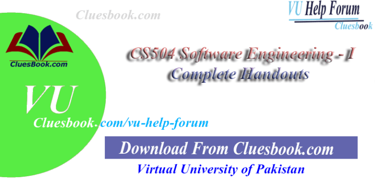 CS504 Software Engineering - I Complete Handouts