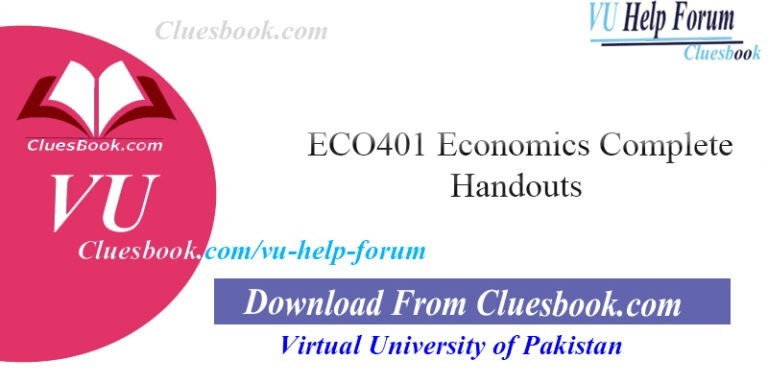 ECO401 Economics Complete Handouts