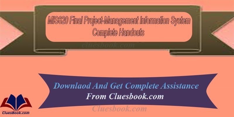 MIS620 Final Project-Management Information System Complete Handouts MIS620 Final Project-Management Information System Complete Handouts